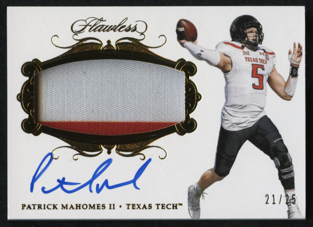 2018 Panini Flawless Collegiate Patch Autographs #49 Patrick Mahomes II ...