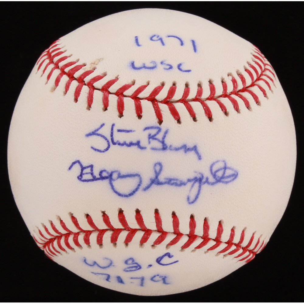 Steve Blass, Ed Ott & Manny Sanguillen Signed OML Baseball Inscribed ...