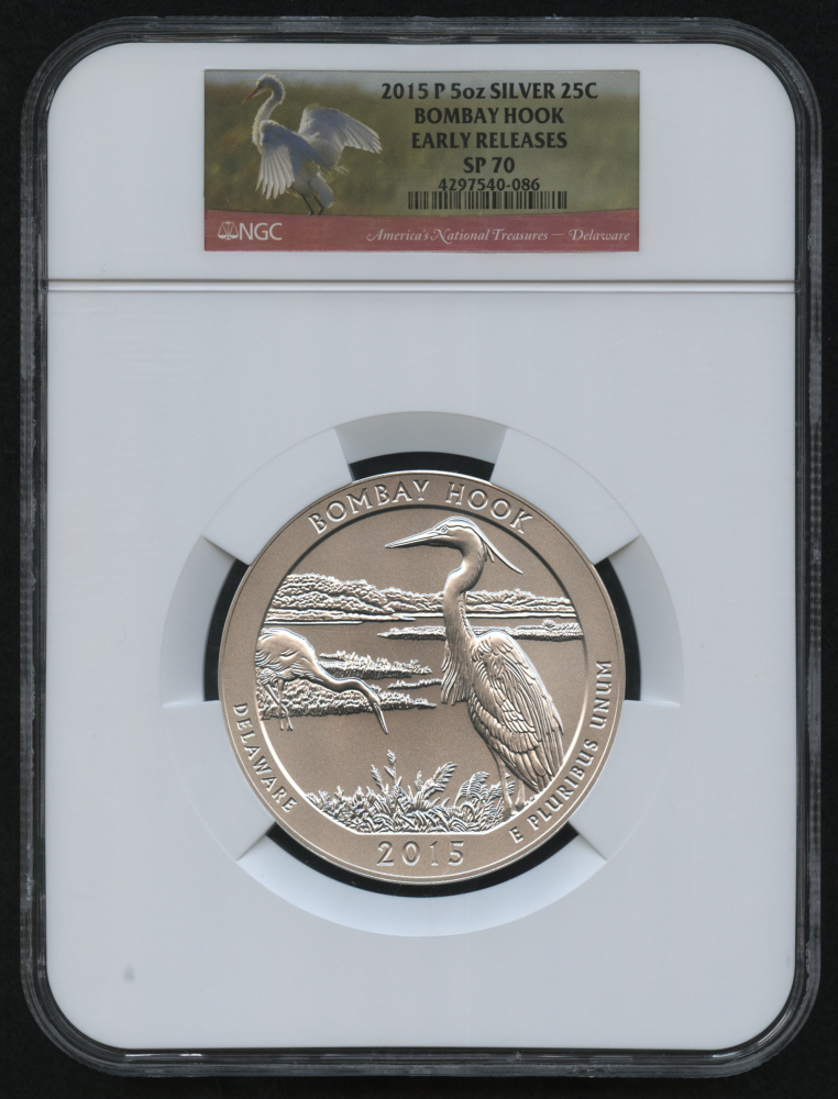 2015-P 5oz Silver Jumbo 25¢ - Bombay Hook - Delaware - America's ...