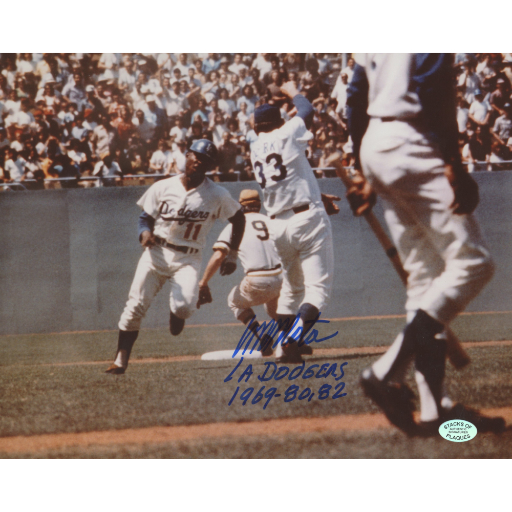 Manny Mota Signed Los Angeles Dodgers 8x10 Photo Inscribed "LA Dodgers ...