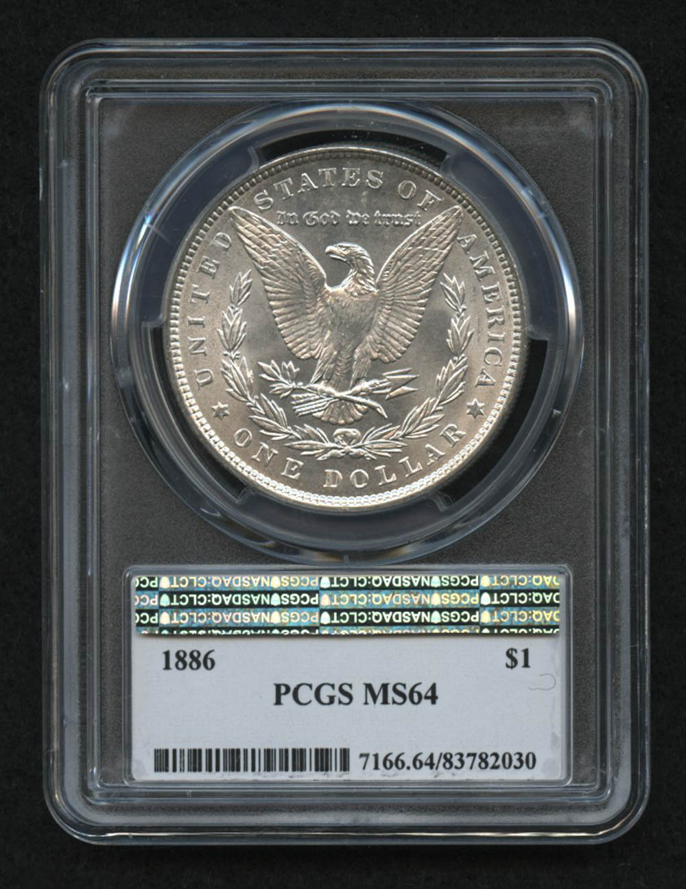 1886 Morgan Silver Dollar (PCGS MS64) (Lenticular "Hologram" "Action Vu ...