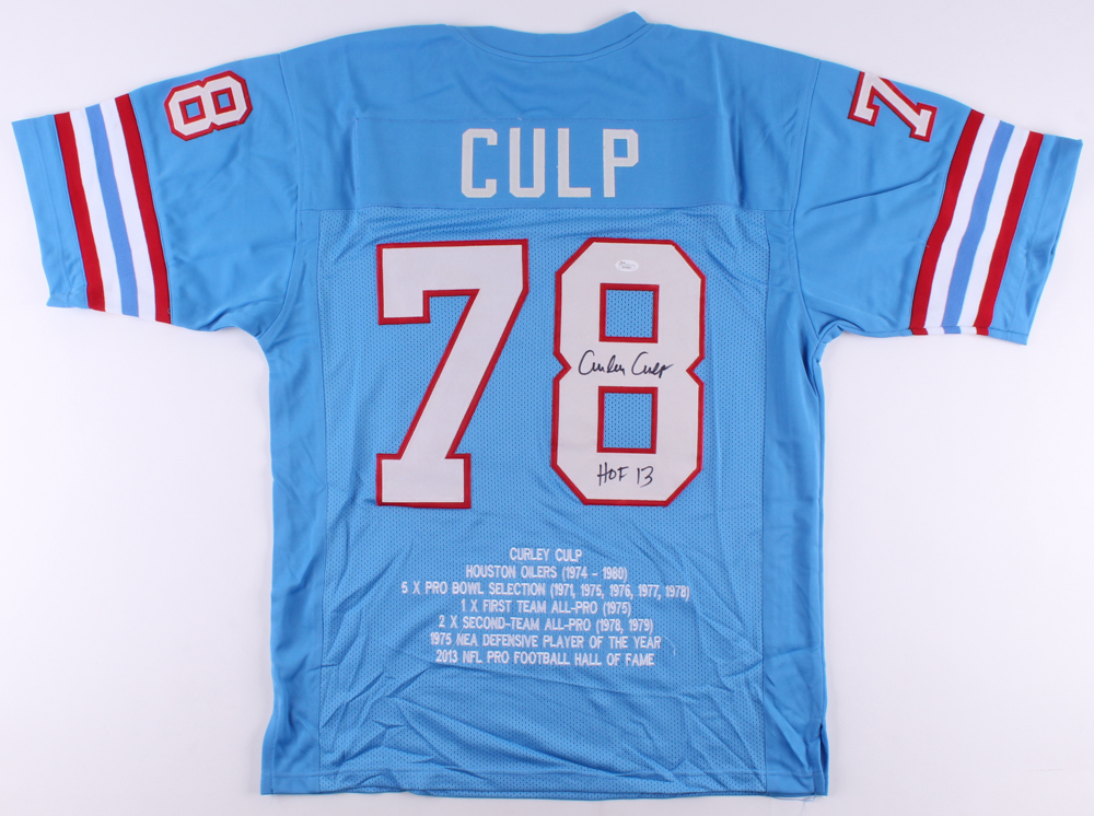 Curley Culp Signed Career Highlight Stat Jersey Inscribed "HOF 13" (JSA ...