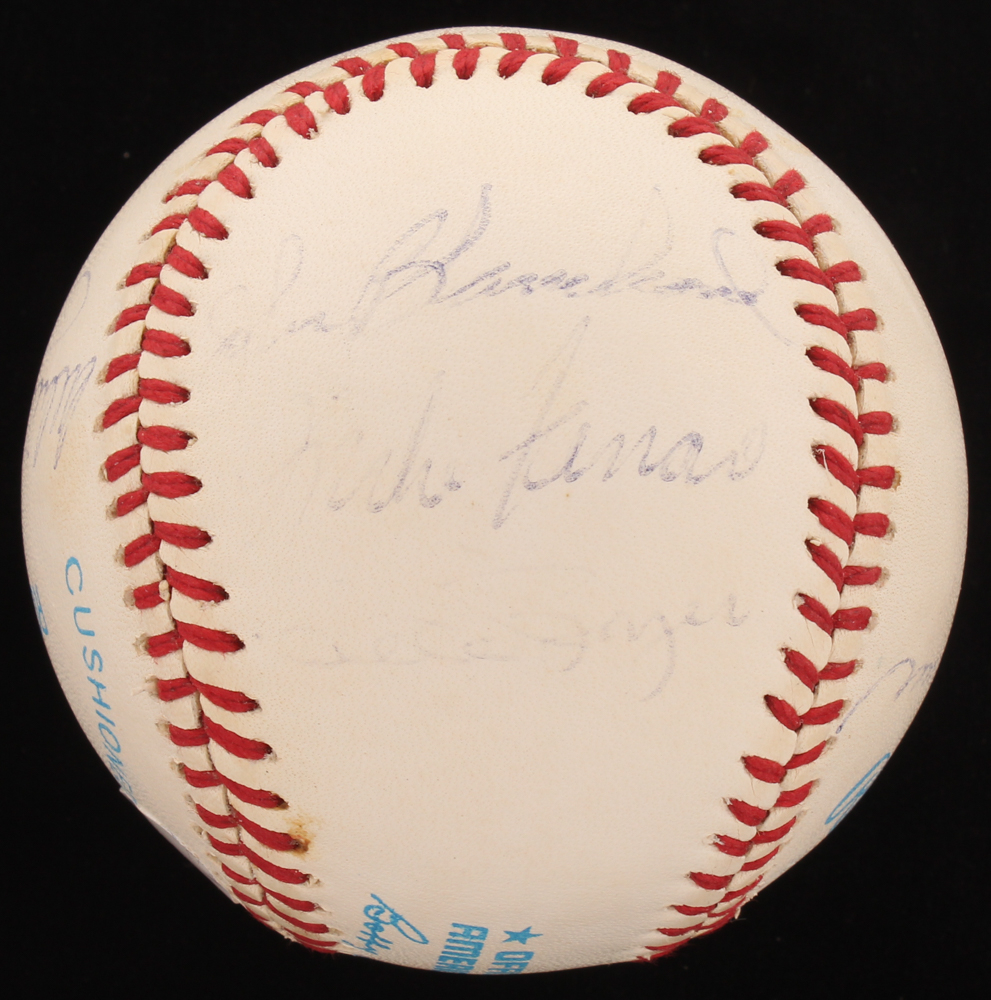New York Yankees All Time Greats OAL Baseball Signed by (8) with Mickey ...