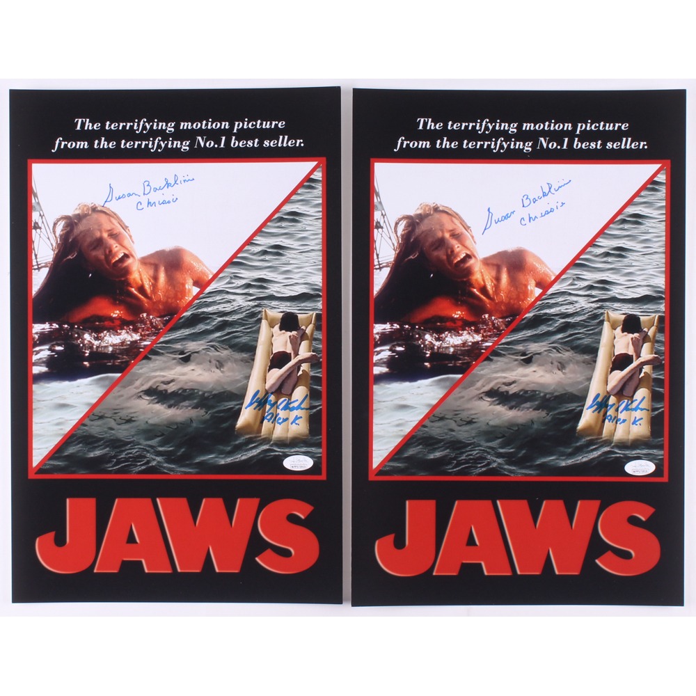 Lot of (2) Jeffrey Voorhees & Susan Backlinie Signed "Jaws" 11x17 Photos Inscribed "Alex K ...