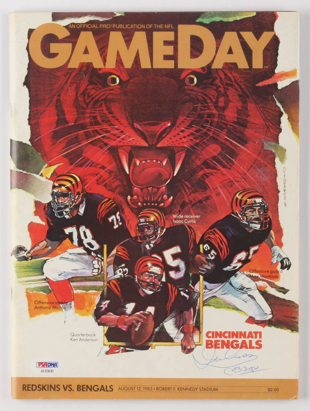 Irv Cross Signed 1983 Game Day Program Inscribed "CBS TV" (PSA COA ...