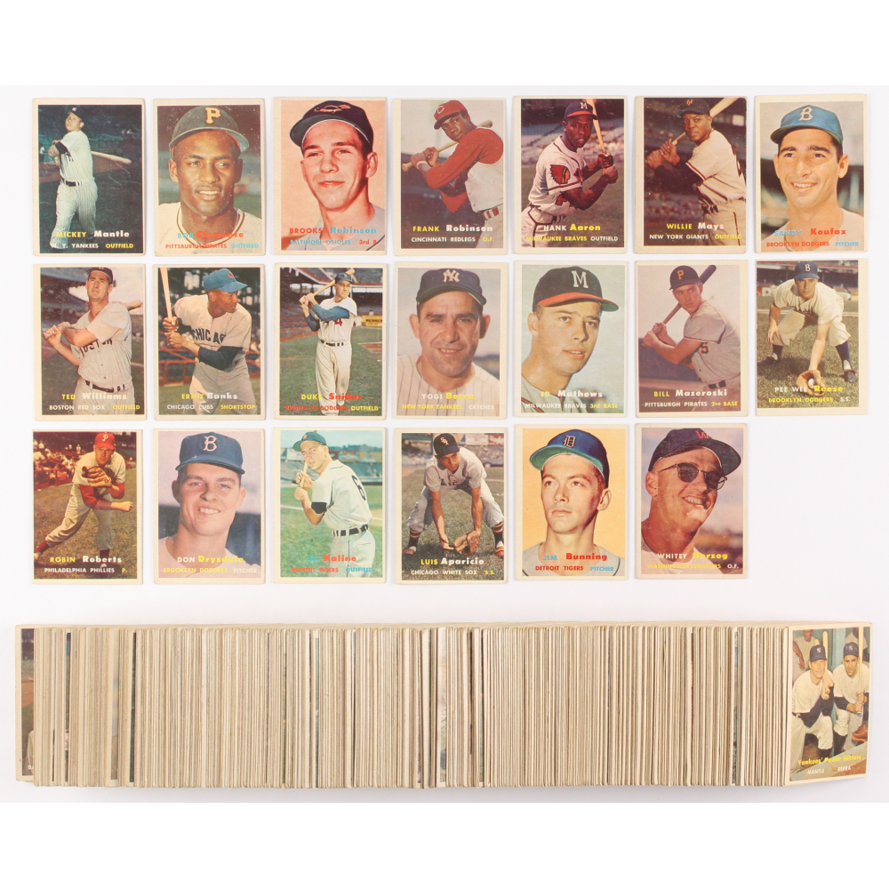 1957 Topps Complete Set of (407) Baseball Cards with #1 Williams, #10 ...