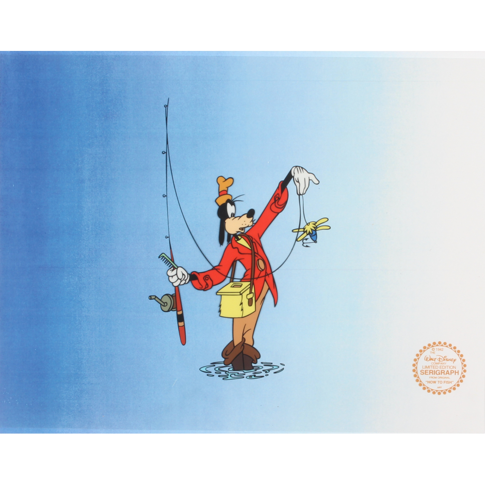 Walt Disney Goofy "How to Fish" LE 11x14 Animation Serigraph Cel ...