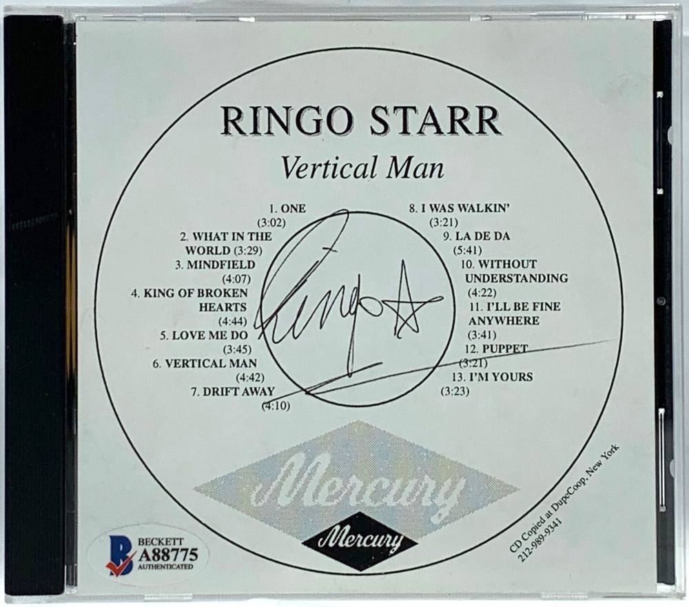 Ringo Starr Signed "Vertical Man" CD Reproduction Booklet (Beckett LOA ...