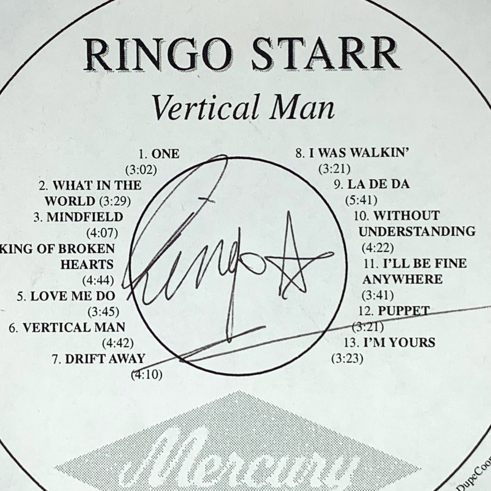 Ringo Starr Signed "Vertical Man" CD Reproduction Booklet (Beckett LOA ...
