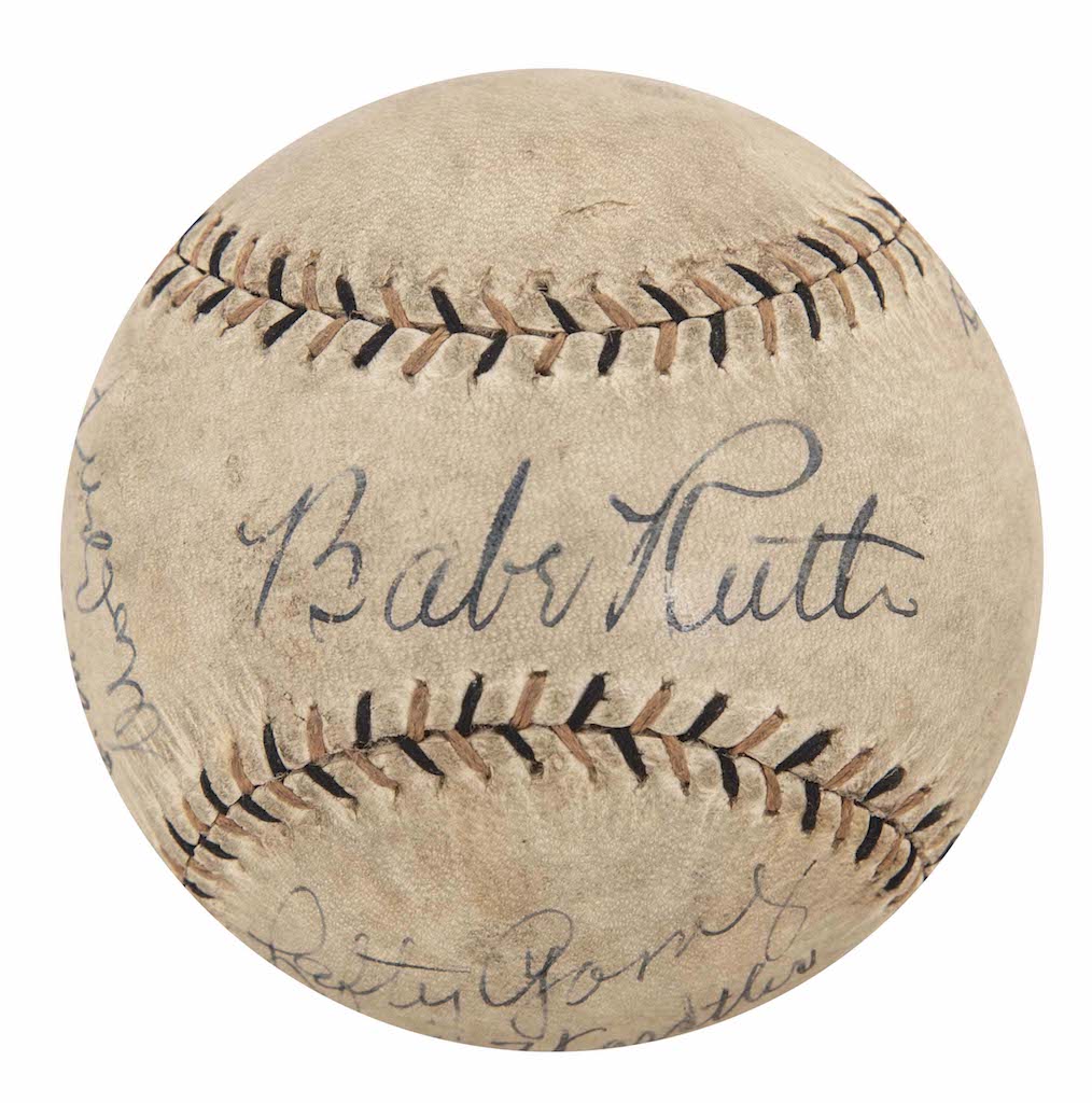 1934 Tour of Japan Vintage Baseball Signed by (12) with Babe Ruth ...