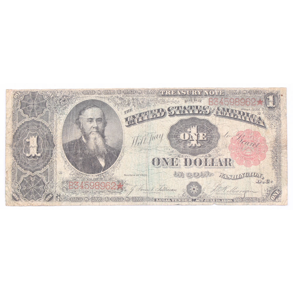 1891 $1 One Dollar U.S. Treasury Bank Note | Pristine Auction