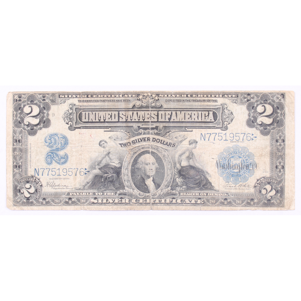 1899 $2 Two Dollars U.S. Silver Certificate Large Size Bank Note ...