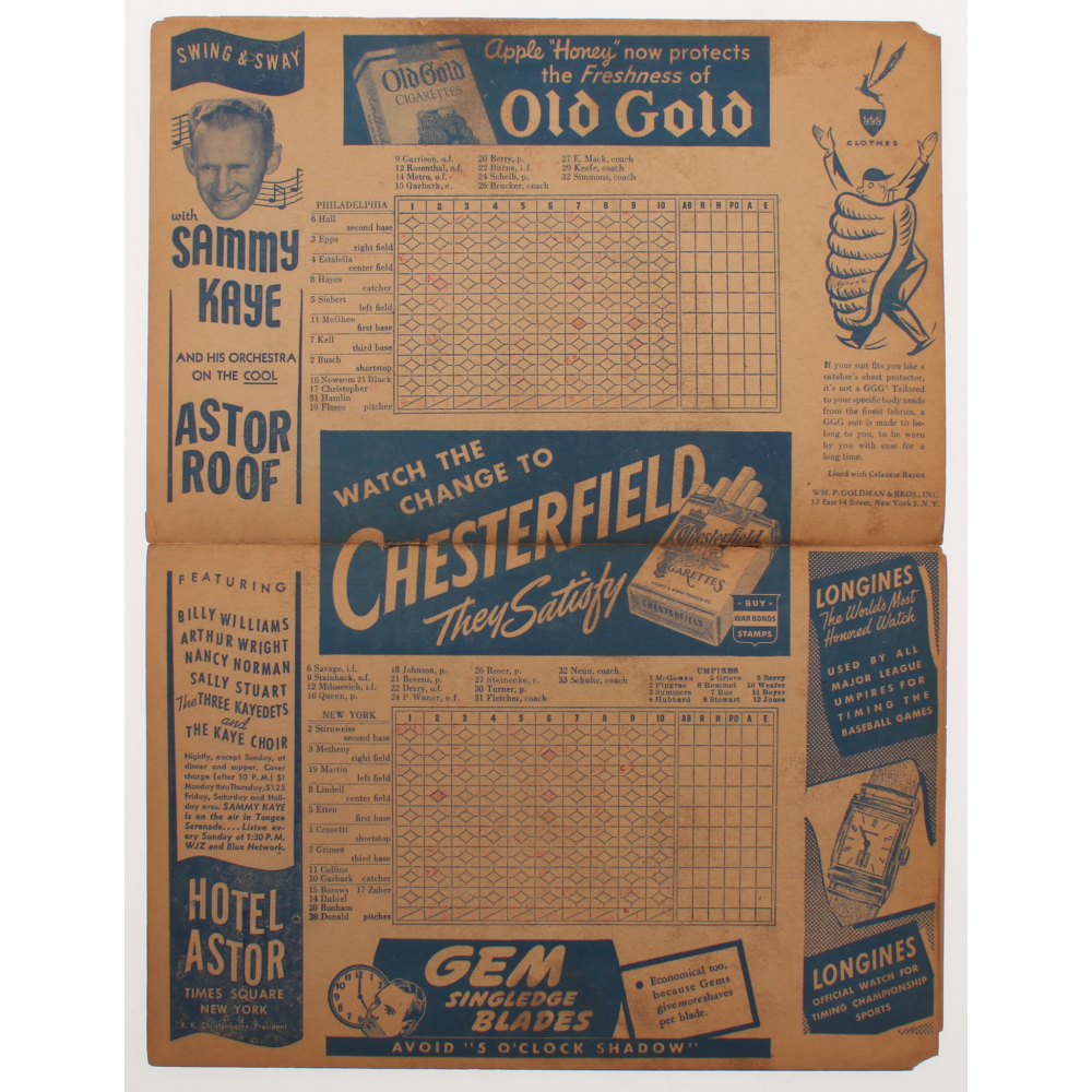 Vintage New York Yankees 1944 Program & Scorecard | Pristine Auction