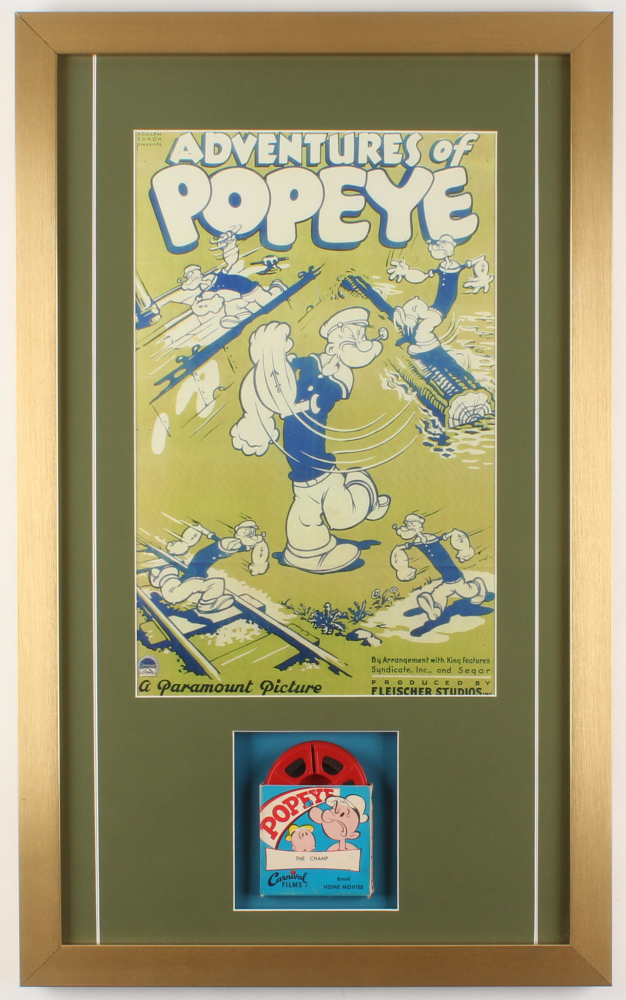 Popeye the Sailor 16.5x27 Custom Framed Vintage 8MM Film Reel Display ...