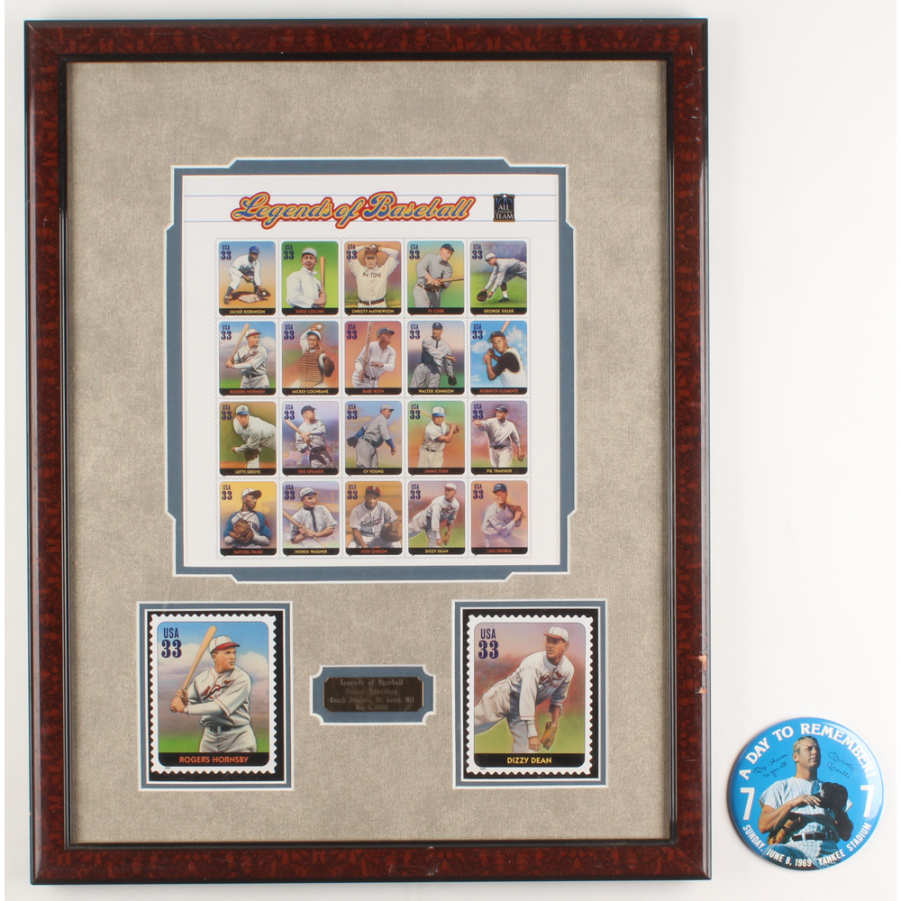 Legends of Baseball Postal Stamp Sheet 17x22 Custom Framed Stamp ...