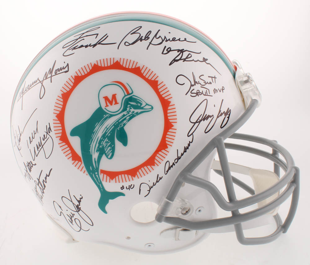 Miami Dolphins Full-Size Authentic On-Field Helmet Team-Signed by (26 ...