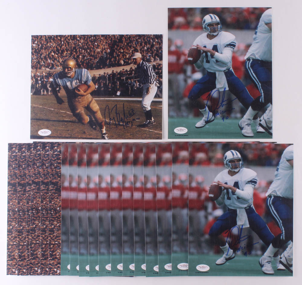 Lot of (20) Signed Football 8x10 Photos with (13) Ty Detmer Inscribed ...