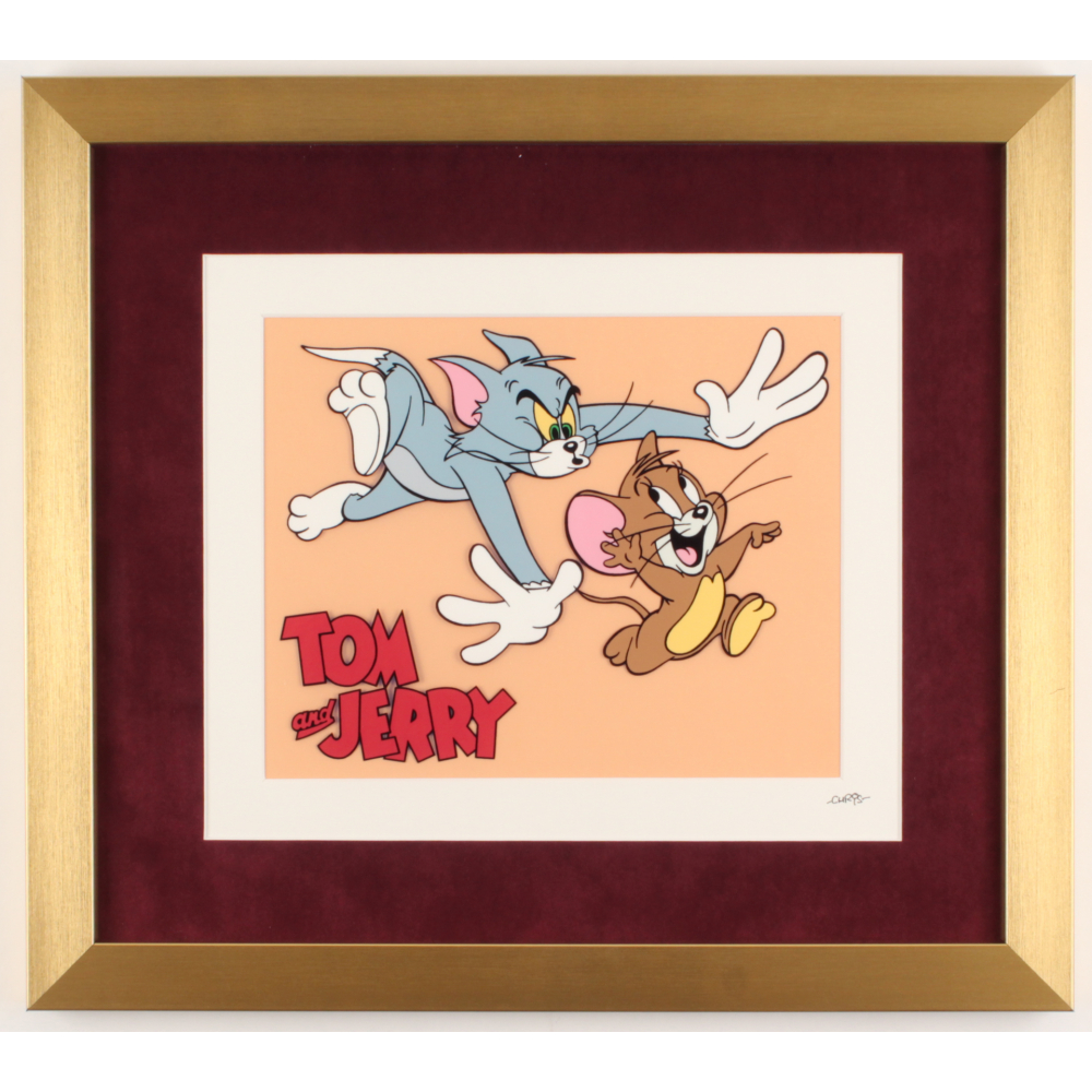 "Tom and Jerry" 16x18 Custom Framed Hand-Painted Animation Serigraph ...