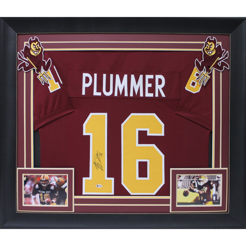 Jake Plummer Signed Custom Framed Jersey Display Inscribed "Snake ...