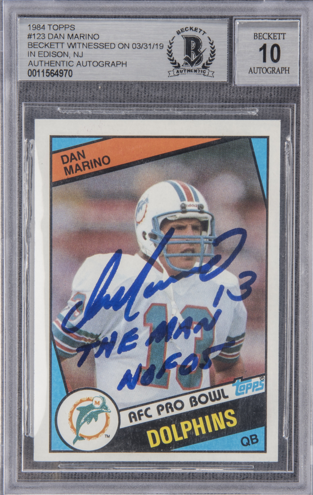 Dan Marino Signed 1984 Topps #123 RC Inscribed "The Man" & "HOF 15 ...