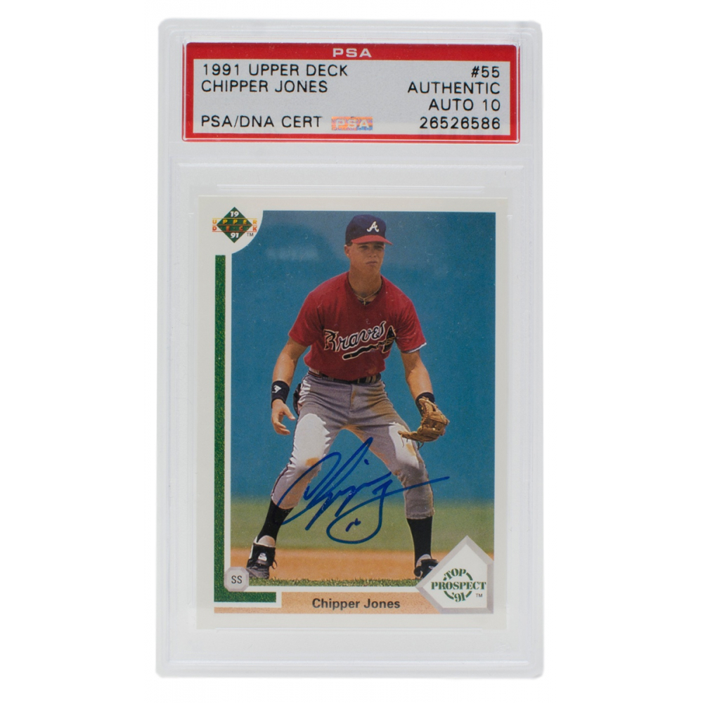 Chipper Jones Signed 1991 Upper Deck #55 RC (PSA Encapsulated ...