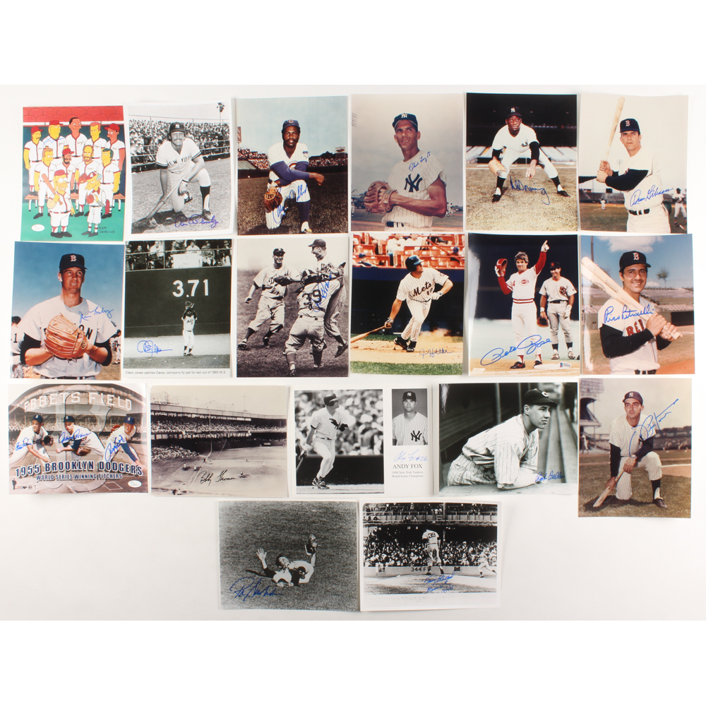 Lot of (19) Signed Baseball 8x10 Photos with Pete Rose, Al Downing, Joe ...