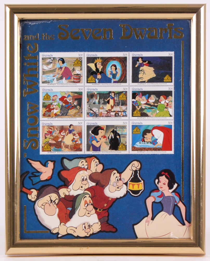 "Snow White and the Seven Dwarfs" 8.75x10.5 Custom Framed Stamp Sheet ...