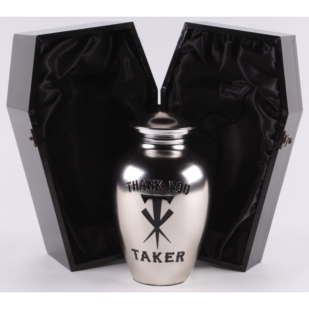 The Undertaker Signed "Thank You Taker" Commemorative Urn with Carrier ...