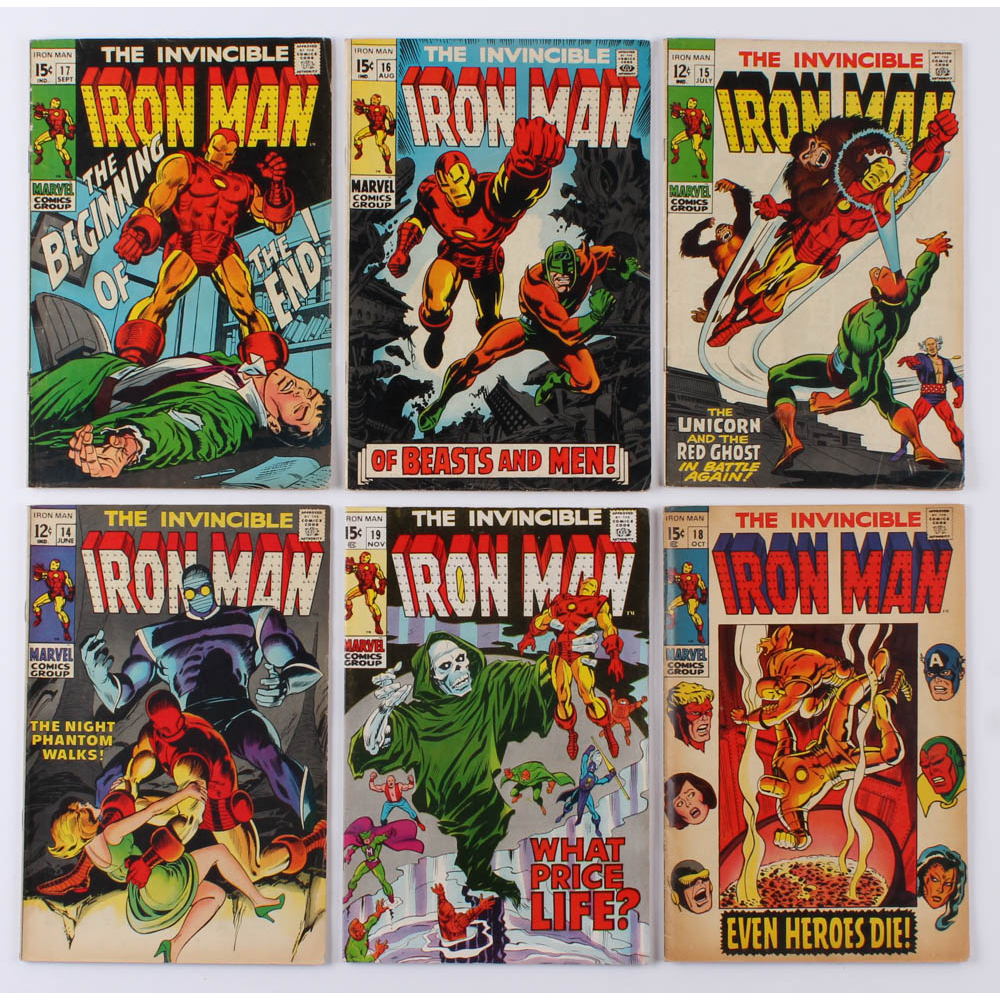 Consecutive Lot of (6) 1969 "Iron Man" 1st Series Issue #14-#19 Marvel ...