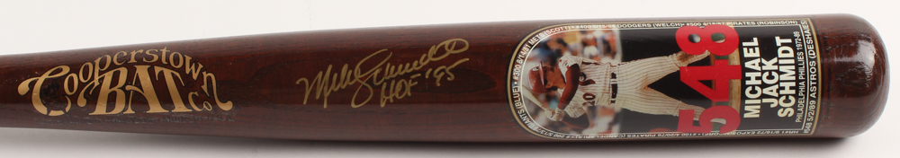 Mike Schmidt Signed Cooperstown Bat Company "548 Home Runs" Logo ...