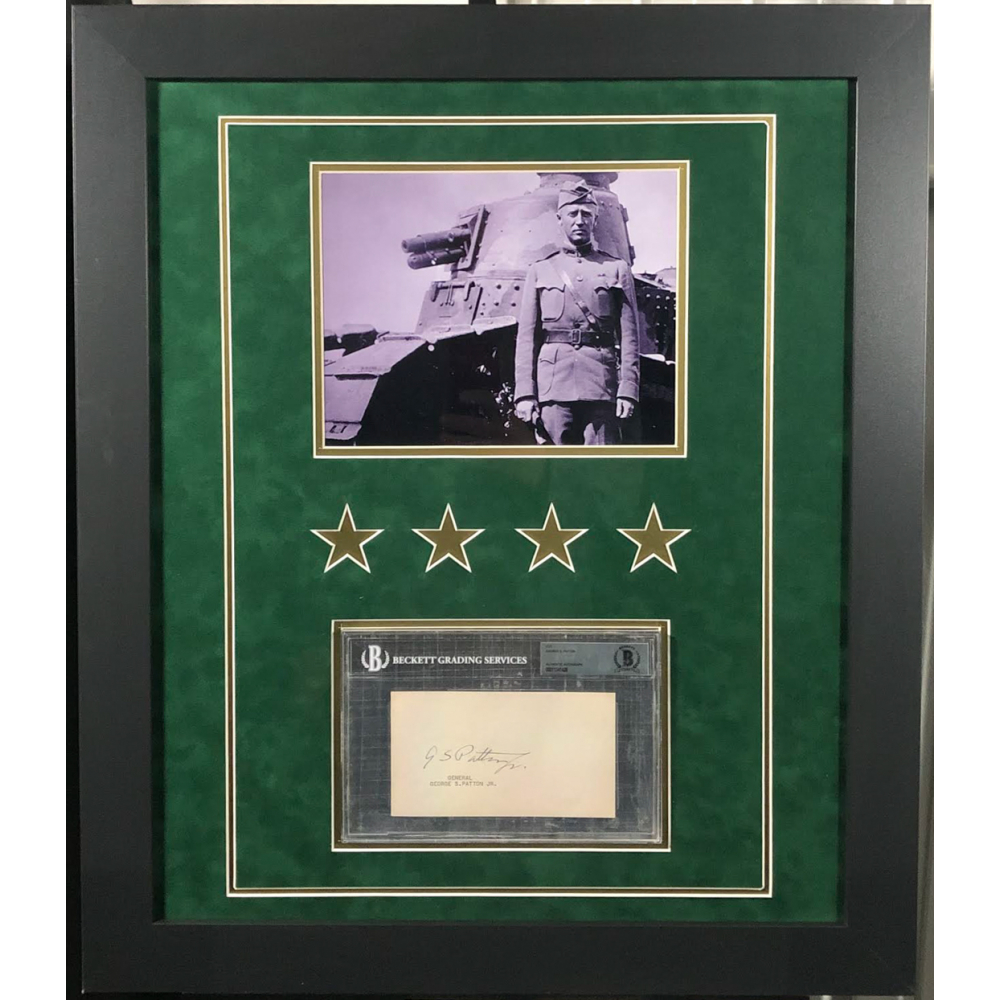 George S. Patton Signed 23x27 Custom Framed Cut Display (BGS ...