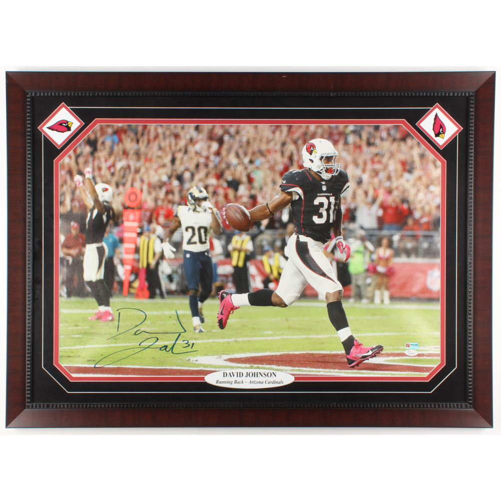 David Johnson Signed Arizona Cardinals 27x37 Custom Framed Display (JSA ...