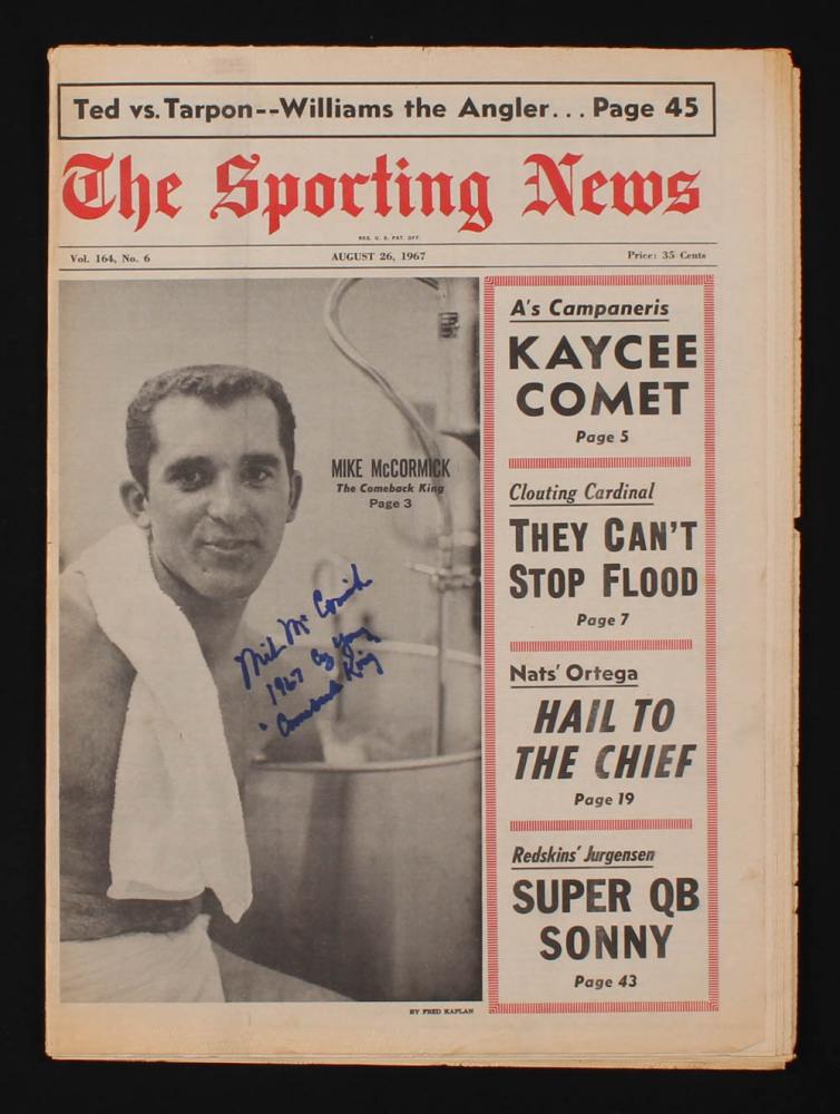 Mike McCormick Signed Vintage 11.5x16 "The Sporting News" Newspaper ...