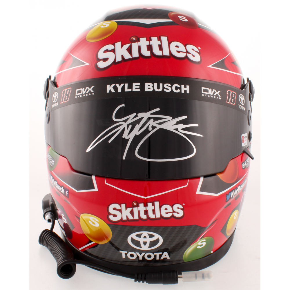Kyle Busch Signed NASCAR Skittles Full-Size Helmet (PA COA) | Pristine ...