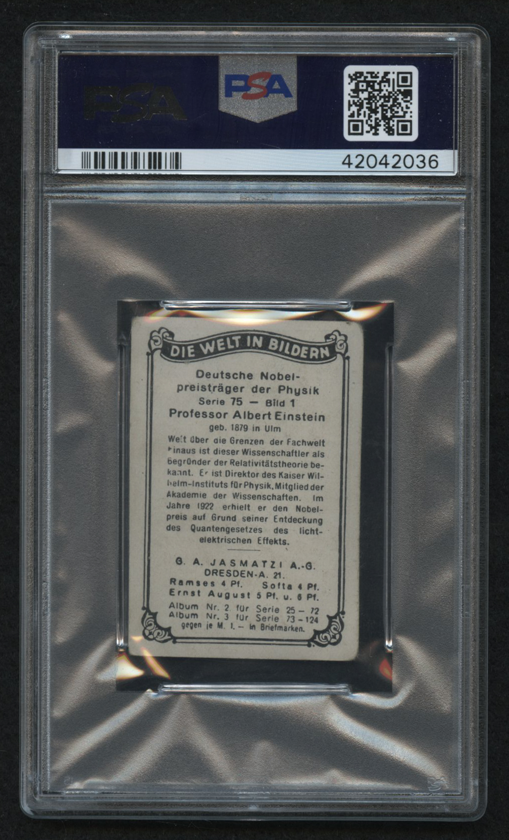 1928 Josetti Cigarette Die Welt / Bildern Series 75 #1 Albert Einstein ...