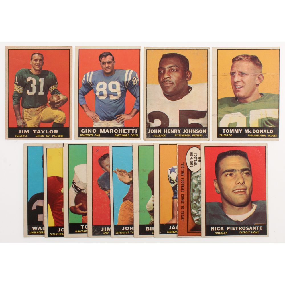 Lot of (12) 1961 Topps Football Cards with #96 Tommy McDonald, #105 ...