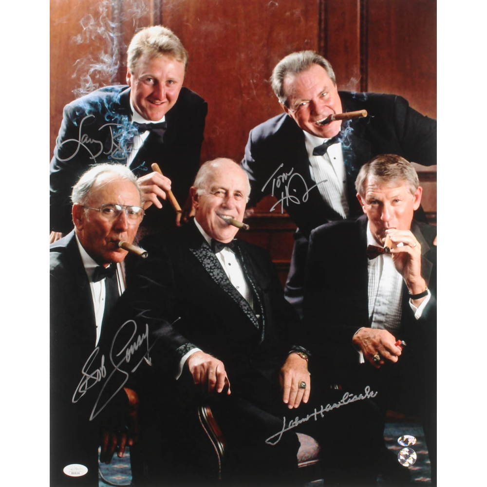 Boston Celtics Legends 16x20 Photo Signed by (4) with Larry Bird, Bob ...