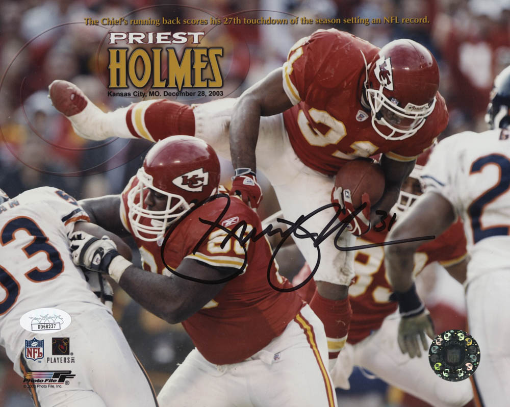 Priest Holmes Signed Kansas City Chiefs 8x10 Photo (JSA COA) | Pristine ...