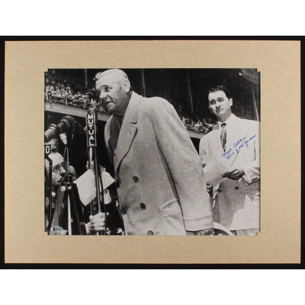 Mel Allen Signed 18x24 Custom Matted Photo Display Inscribed "Voice Of ...