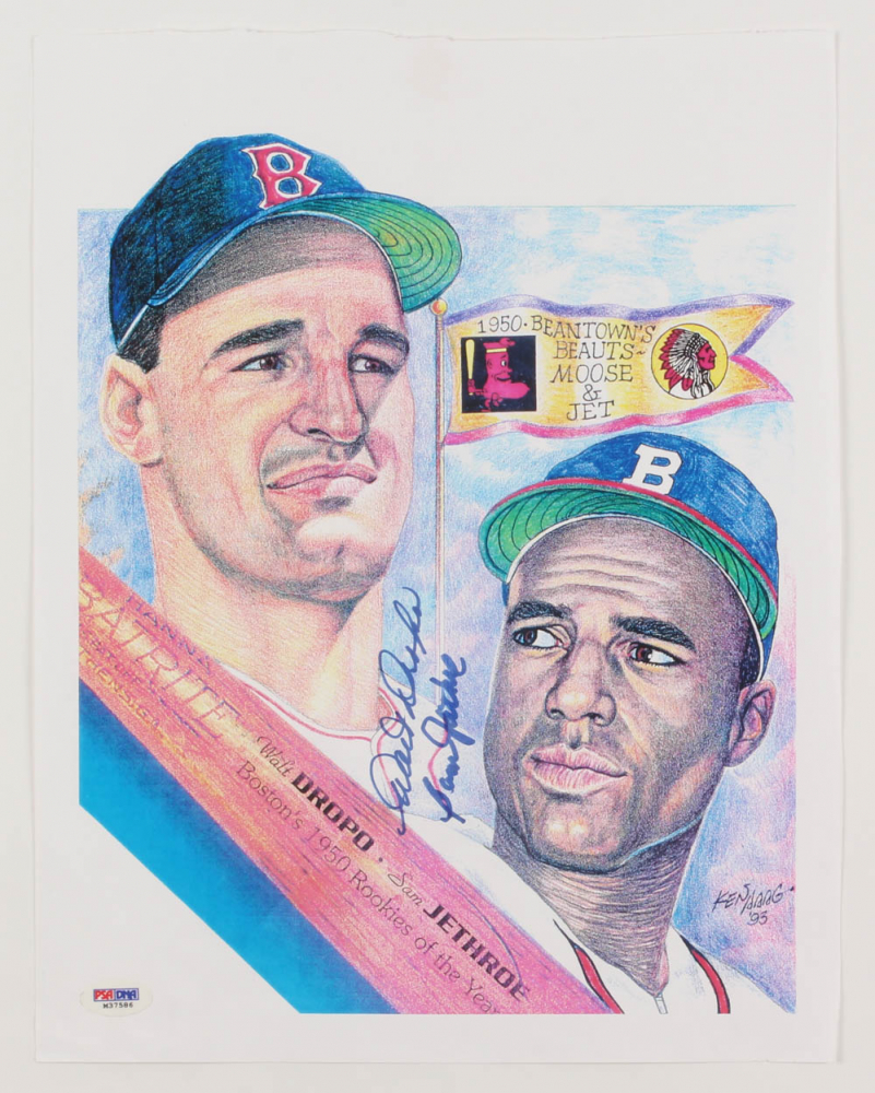 Walt Dropo & Sam Jethroe Signed 11x14 Lithograph (PSA Hologram ...