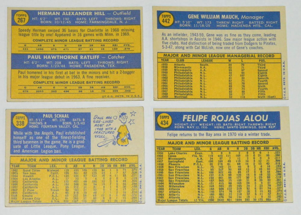 Lot of (185) 1970 Topps Baseball Cards with #434 Felipe Alou, #267 ...