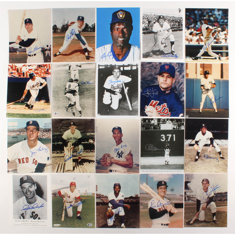 Lot of (32) Signed Baseball 8x10 Photos with Pete Rose, Al Downing, Joe ...