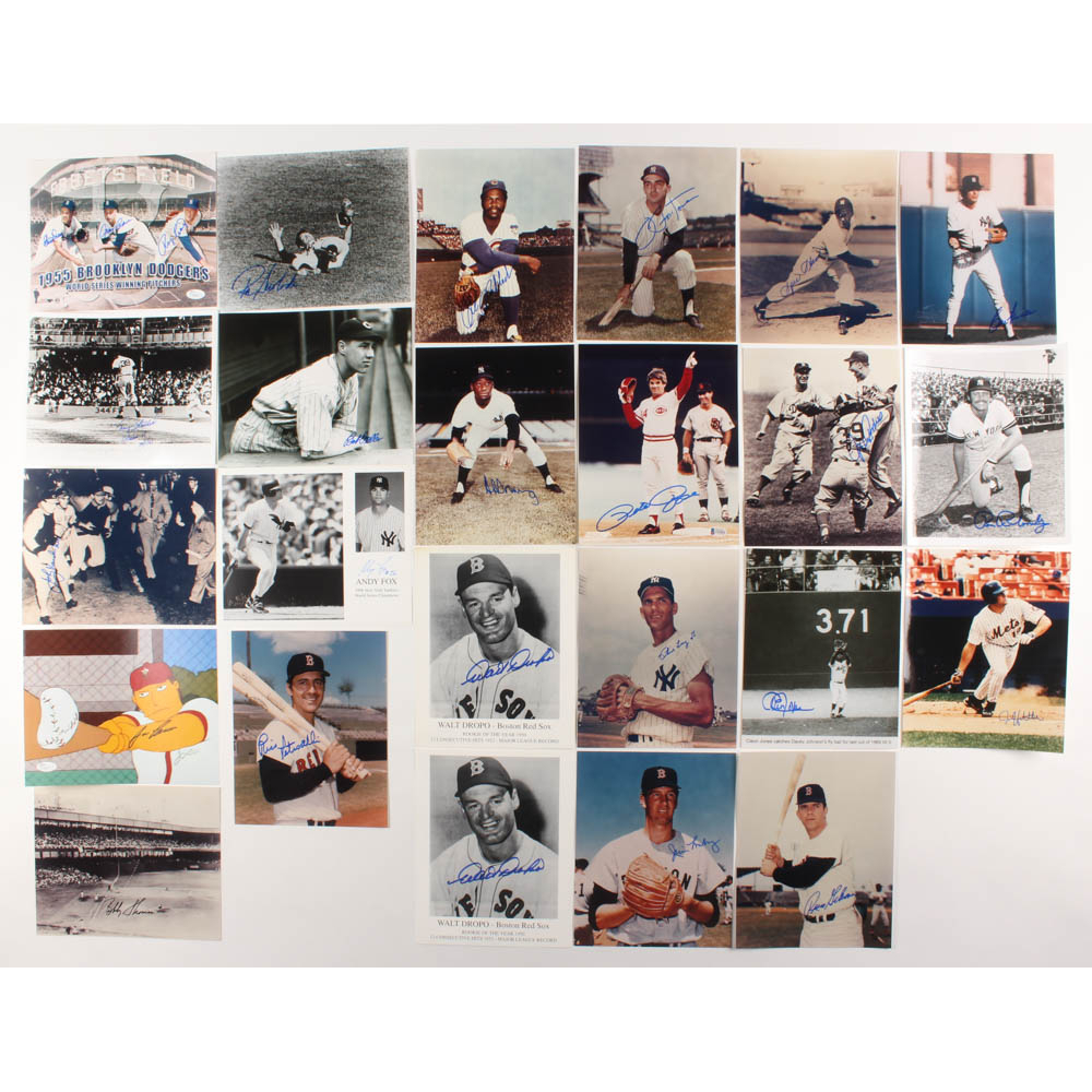 Lot of (24) Signed Baseball 8x10 Photos with Pete Rose, Al Downing, Joe ...