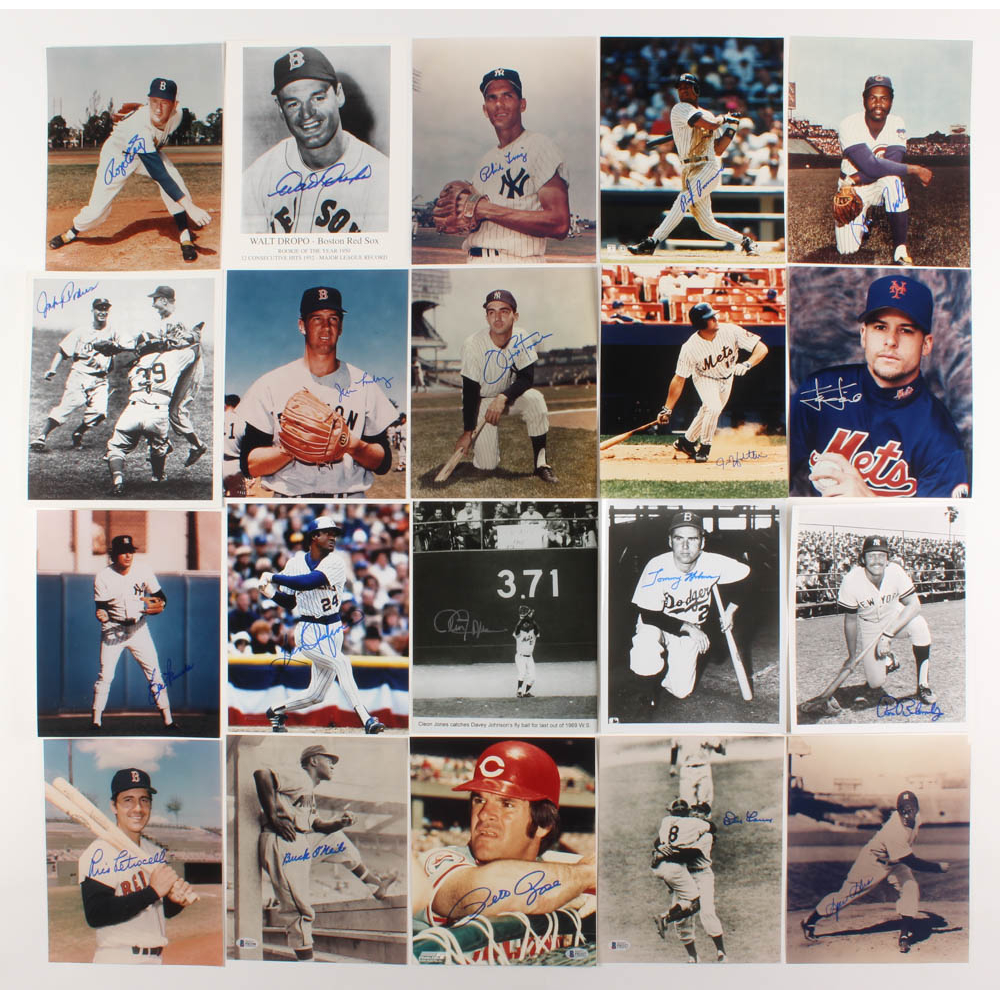 Lot of (31) Signed Baseball 8x10 Photos with Pete Rose, Al Downing, Joe ...