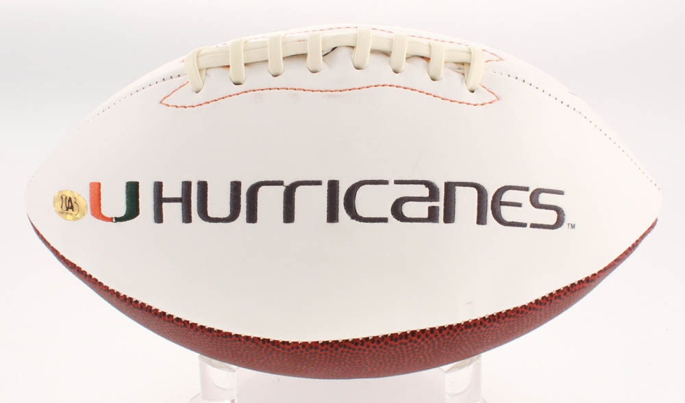 Vinny Testaverde Signed Miami Hurricanes Logo Football Inscribed "1986 ...