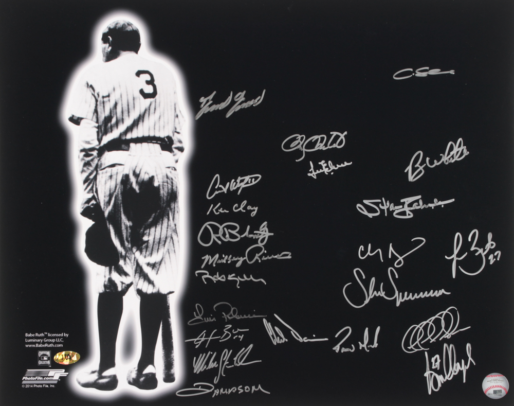 New York Yankees "Babe Ruth" 16x20 Photo Signed by (20) Jeff Nelson ...