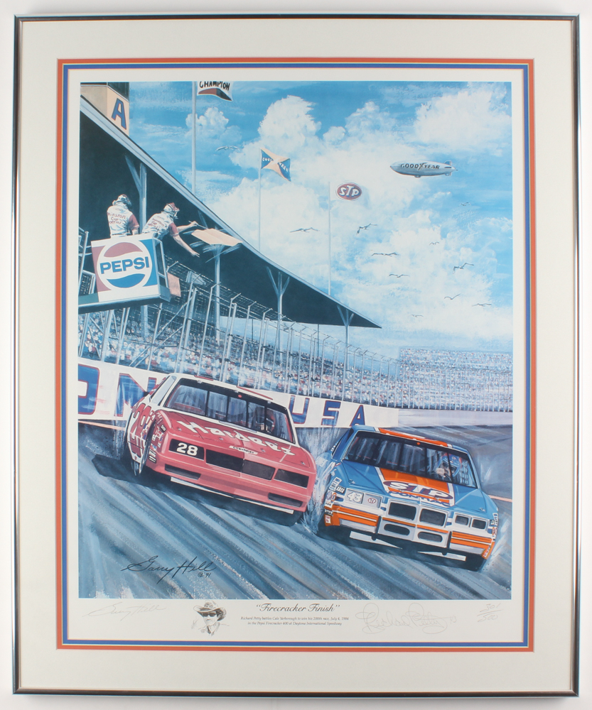 Richard Petty Signed LE "Firecracker Finish" 25.5x31 Custom Framed ...