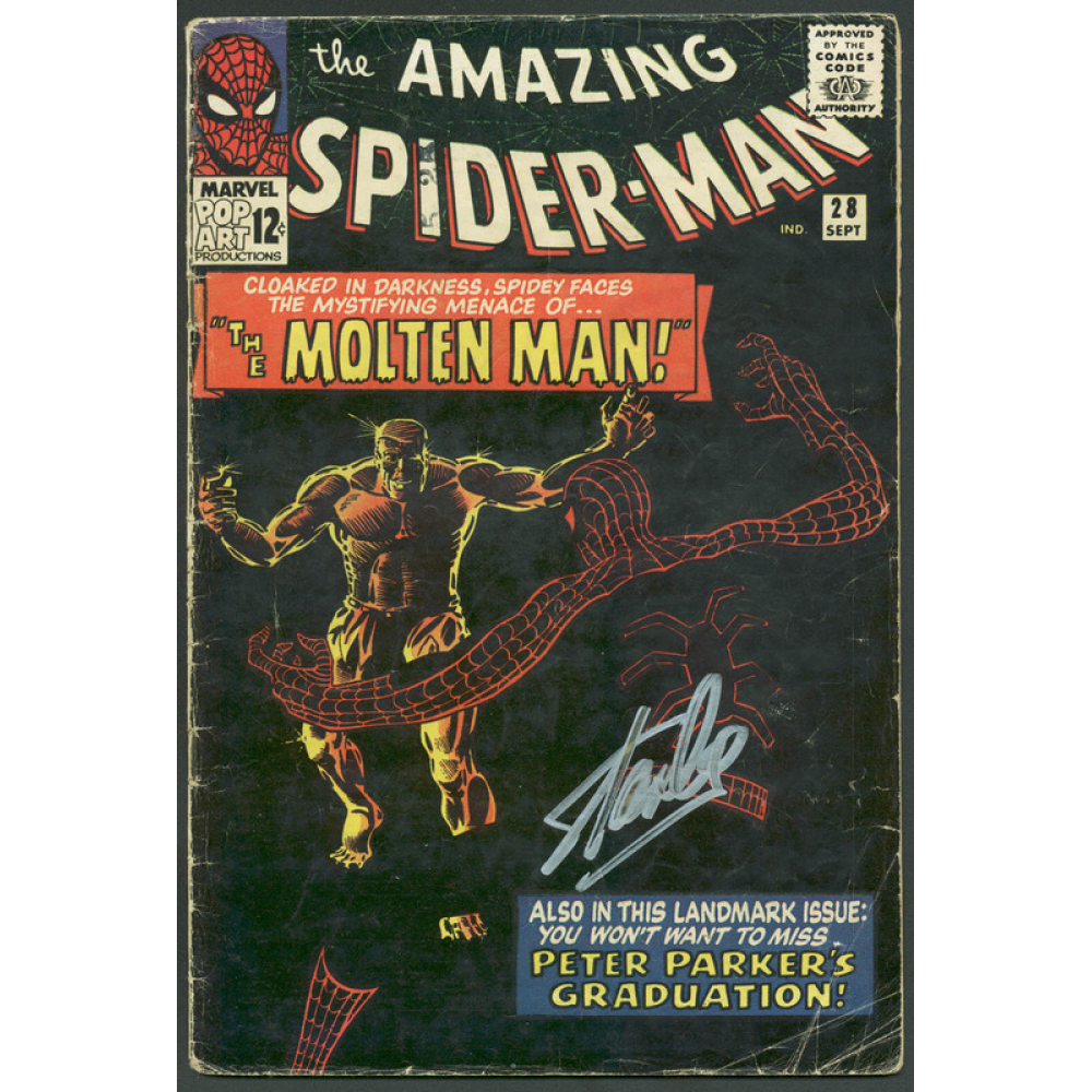 Stan Lee Signed 1965 "Spider-Man" Issue #28 Marvel Comic Book (PSA COA ...