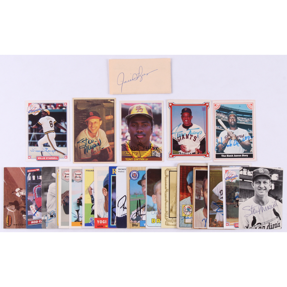 Lot of (24) Signed Baseball Cards with 1982 Baseball Card News #18 Joe ...