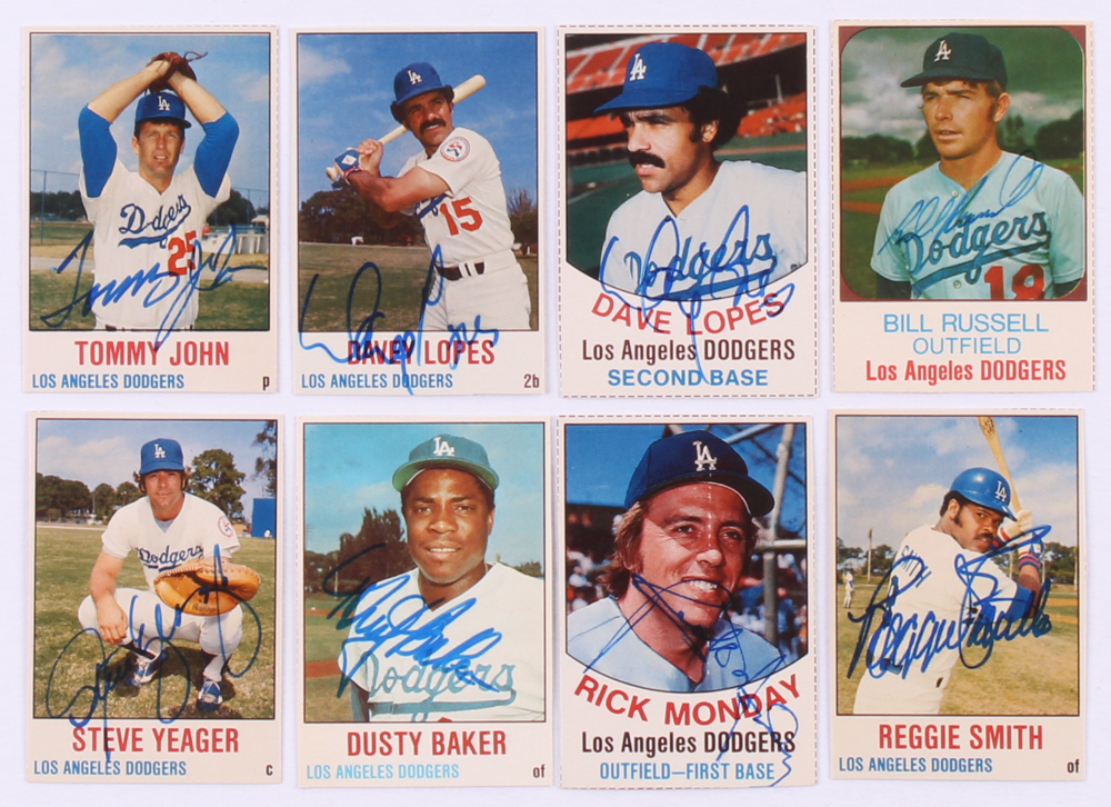 Lot of (15) Signed Los Angeles Dodgers 1975-1979 Hostess Baseball Cards ...